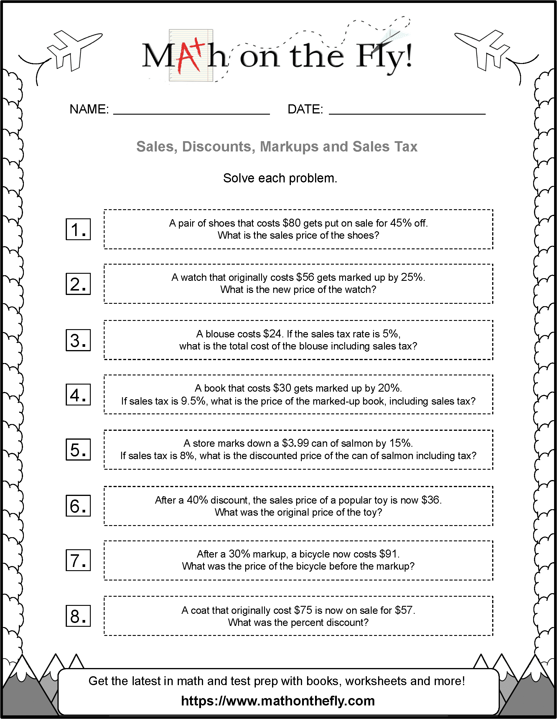 Pre-Algebra Worksheets – Math On The Fly